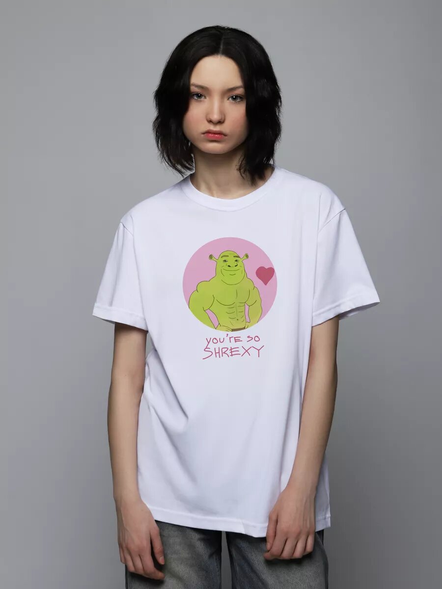 Футболка с принтом мем Шрекси