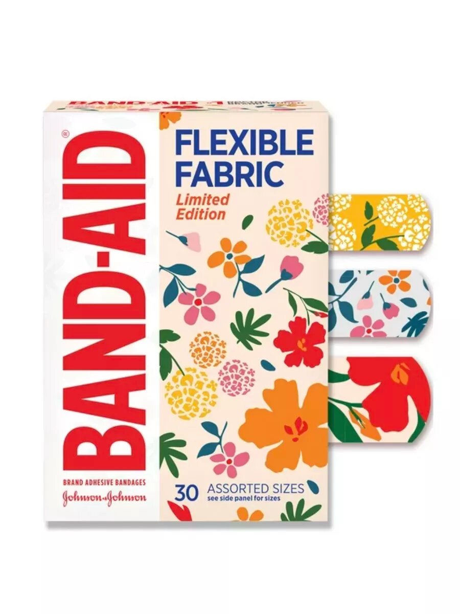 Пластырь 30 штук ограниченная серия, полевые цветы