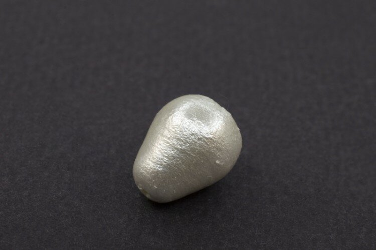 Хлопковый жемчуг Капля Miyuki Cotton Pearl 14х10мм, цвет White, 744-063, 1шт