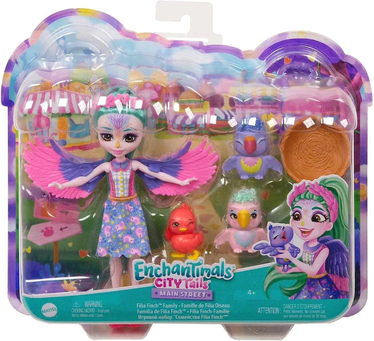 Кукла Mattel Enchantimals Семейство зябликов Филии Финч, арт. HKN15