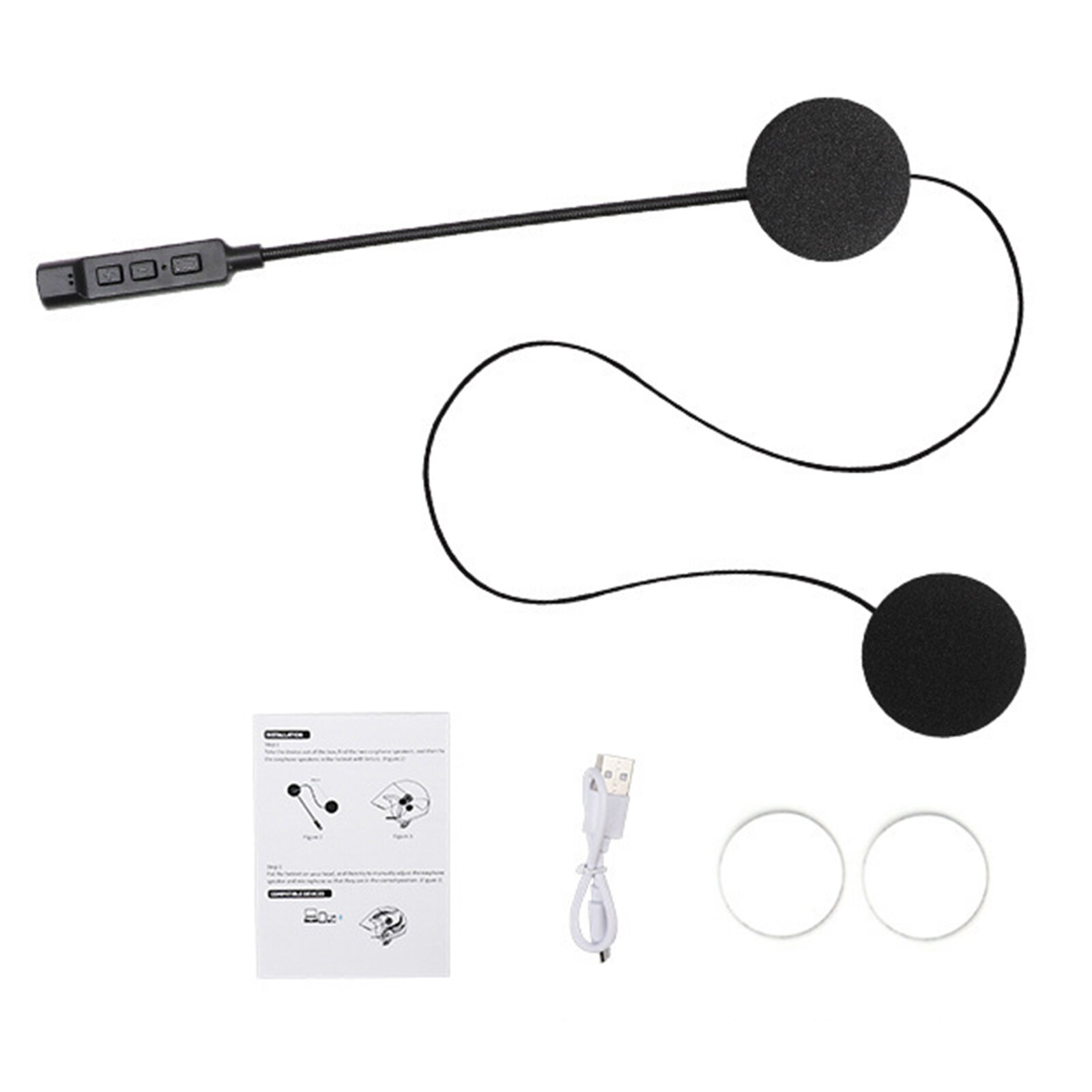 Bluetooth-совместимые наушники для мотоциклетного шлема 5,1, черные стереонаушники, реквизит, простое управление