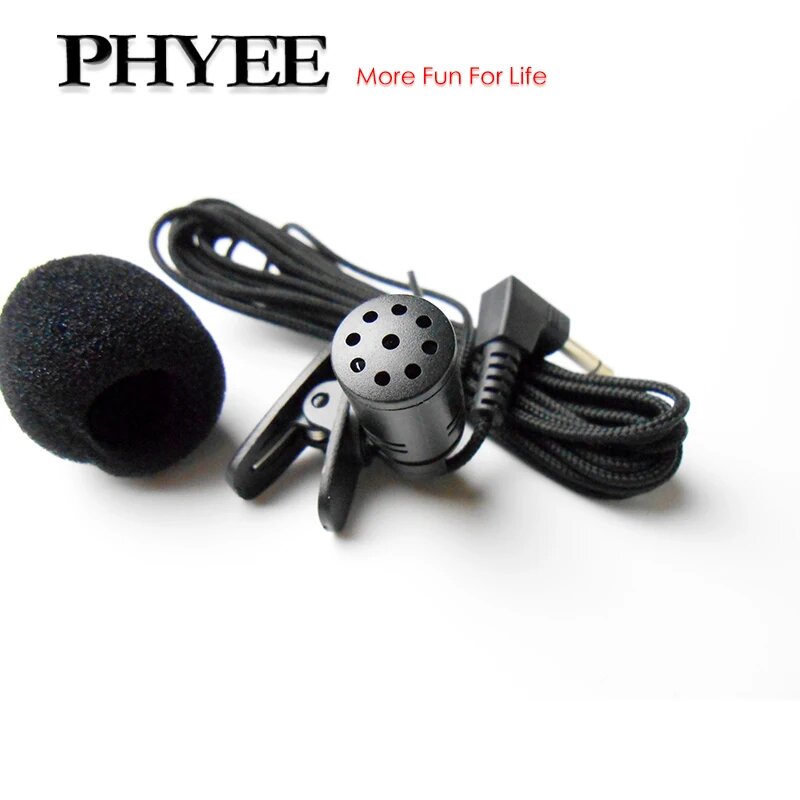 Автомобильные комплекты громкой связи Bluetooth, микрофон, внешний портативный Моно-аудио микрофон длиной 2,5 м, плетеный кабель с зажимом, разъем Aux 3,5 мм