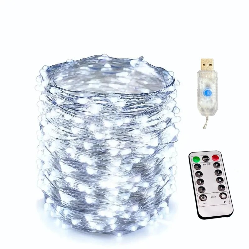 USB светодиодная гирлянда OKAL RED EAST Серебряный, White, 30M 300LEDs