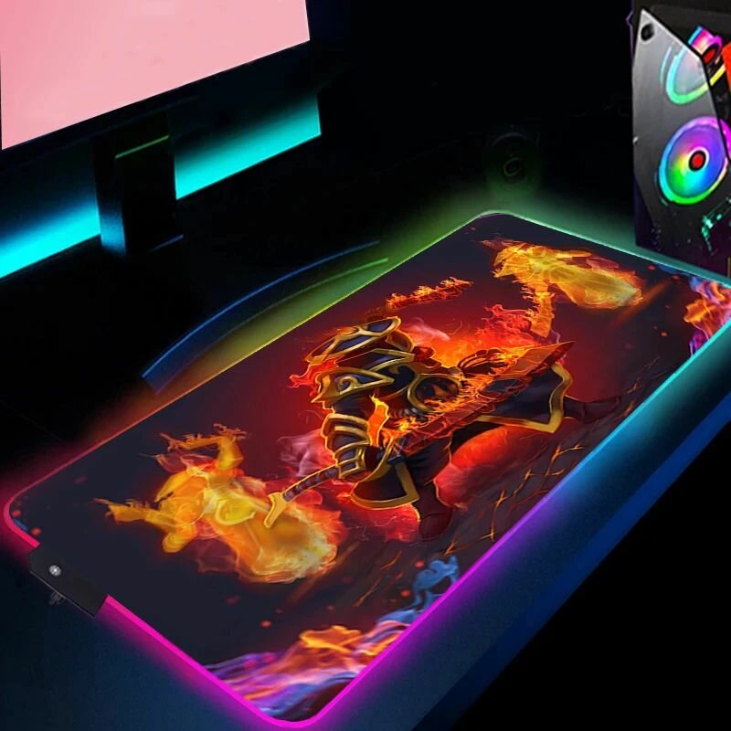 Игровой коврик для мыши Dota 2, XXL, RGB, нескользящая, белая, хаки 40x90cm