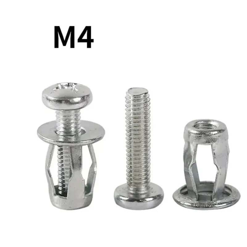 Блокировочные гайки с винтом для номерного знака из железа 10pcs, M4x20