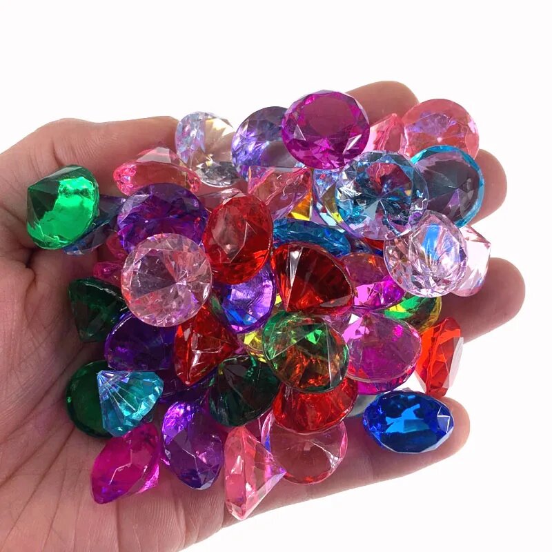 Акриловые граненые бусины LANSSEN 12 шт, 1.8 см Random