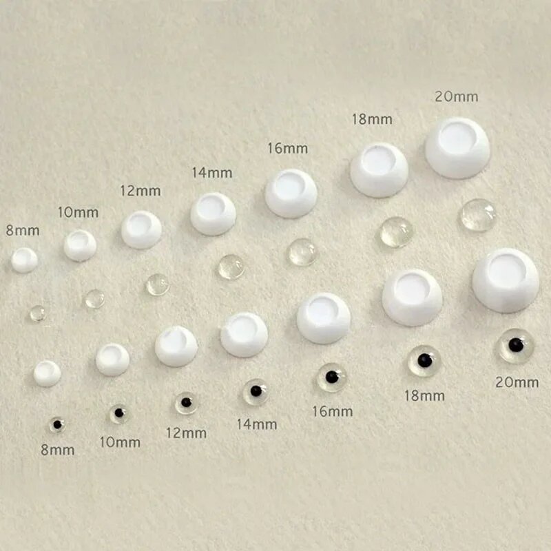 20 пар акриловых глаз для кукол SD DD BJD 8-20 мм 20mm, no pupil