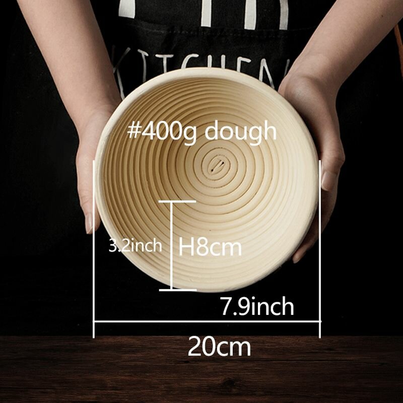 Корзина для расстойки хлеба из натурального ротанга с чехлом из льна и хлопка, для идеальной пористости теста