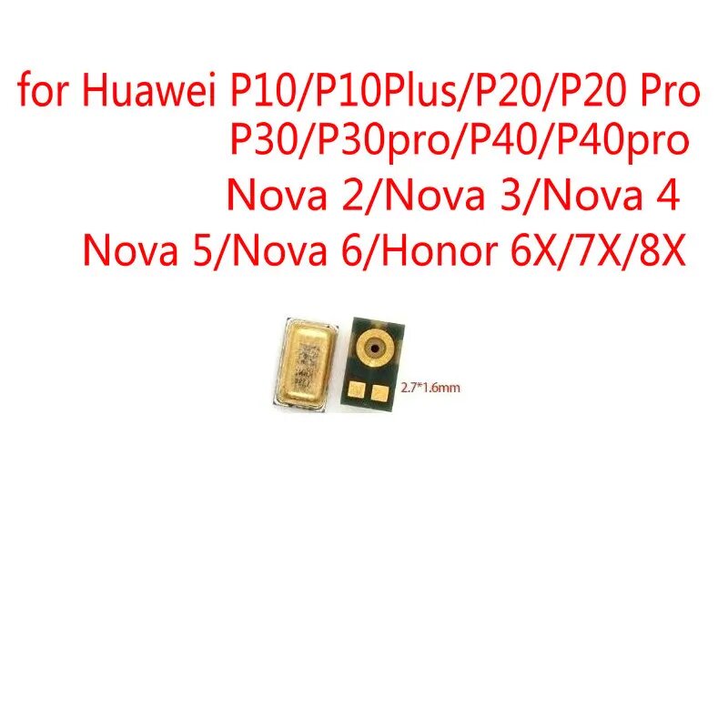 Новый Сменный микрофон для Huawei P10 Plus P20 P30 P30pro P40 P40pro Nova 2 3 4 5 6 для микрофона Honor 6X 7X 8X 20pcs