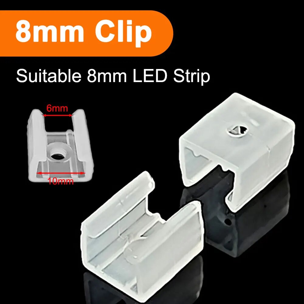 Зажимы для LED ленты 8 мм, 20 шт.