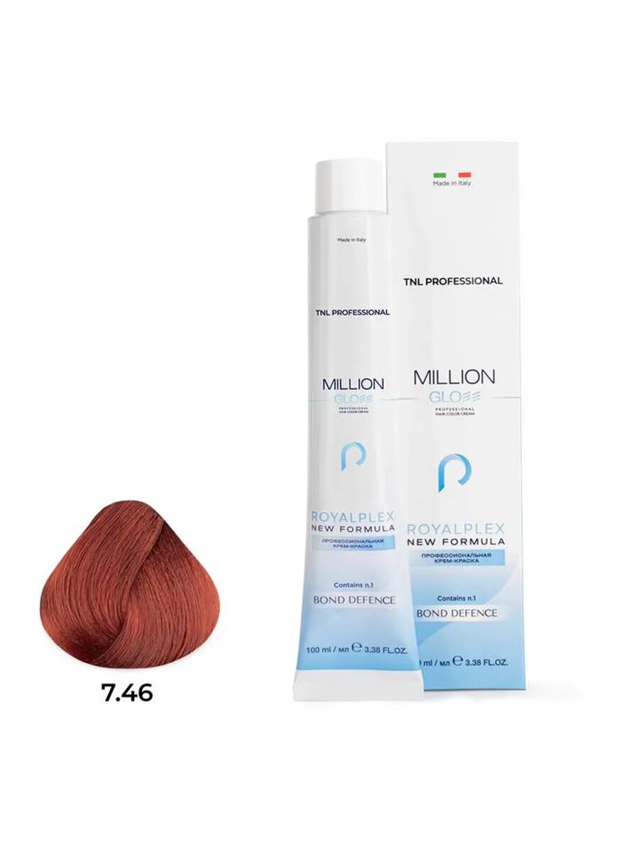 Крем-краска для волос TNL Professional Million Gloss оттенок 7.46