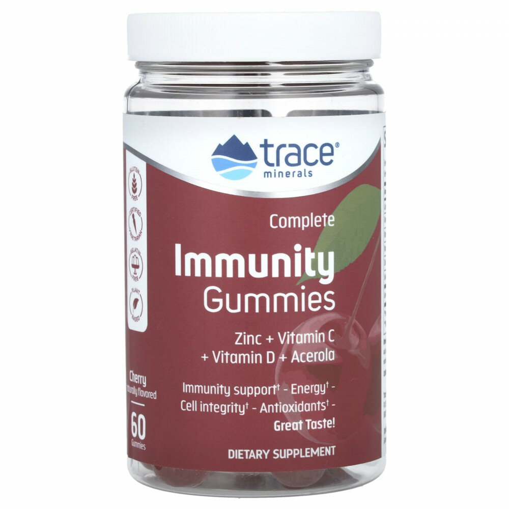 Trace, Жевательные конфеты Complete Immunity, вишня, 60 жевательных конфет