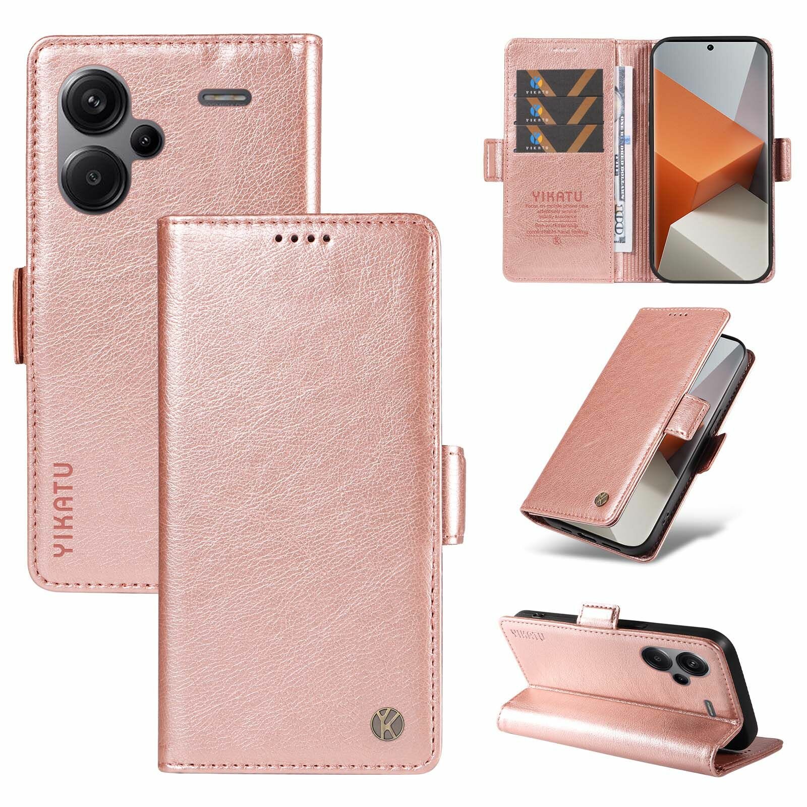 YIAKTU Чехол Книжка Для Xiaomi Redmi Note 13 Pro Plus + 5G (Редми Нот 13 Про плюс 5G ) Чехлы для кошелек Флип Кожаный