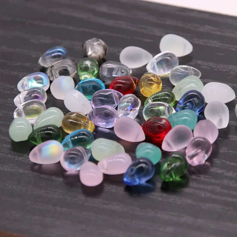 Стеклянные бусины Mibrow 30 шт, 6*9 мм, разноцветные Random Mixedcolor