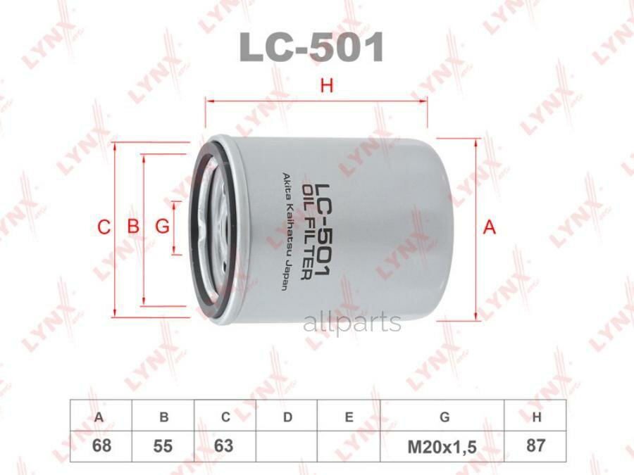 LYNXAUTO LC501 Фильтр масляный