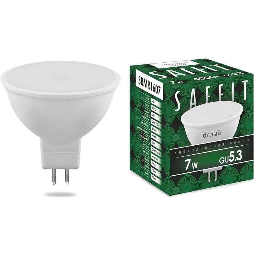 Светодиодная лампочка Saffit SBMR1607 4000K (7 Вт, GU5.3) (55028)