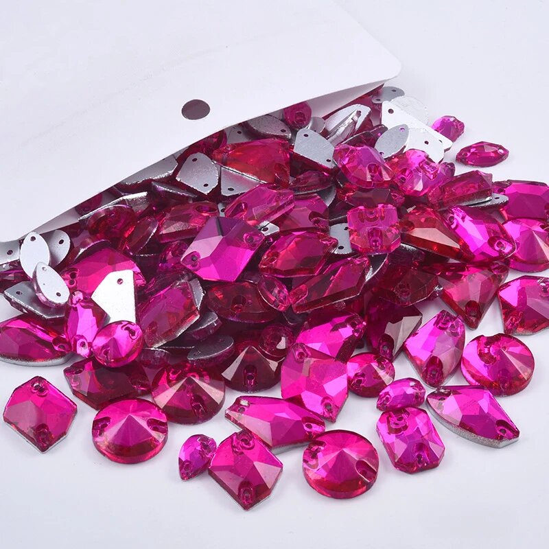Стразы стеклянные фиолетовые Rose b, mix shape 100шт