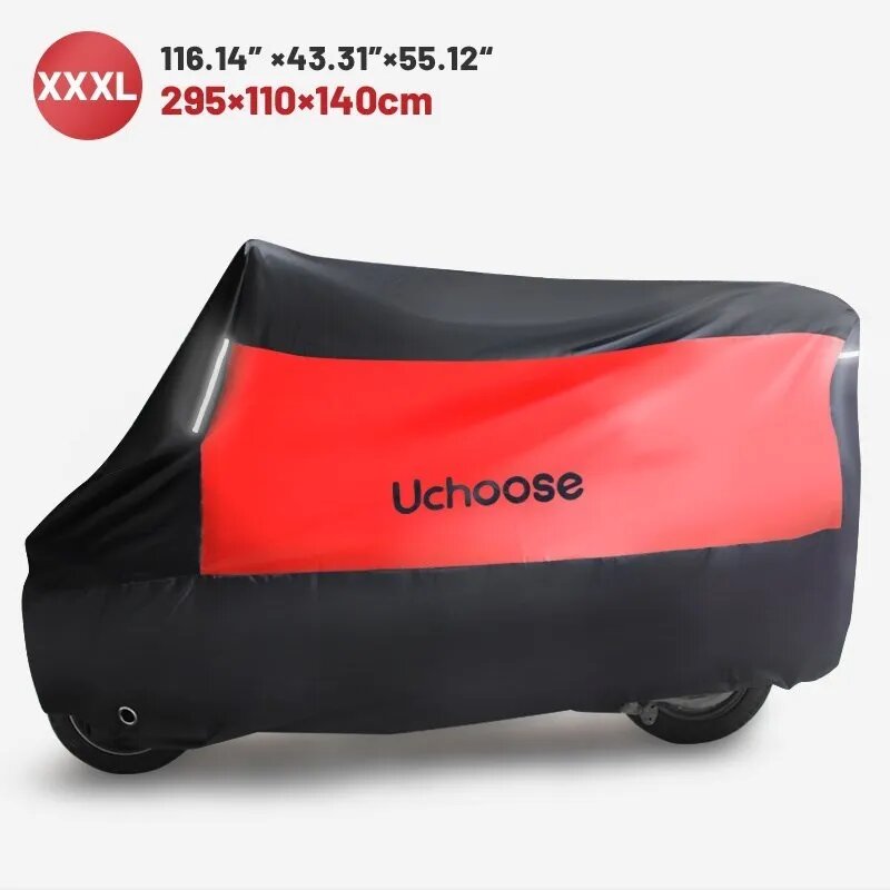 Моточехол Uchoose XXXL, черный с красной вставкой
