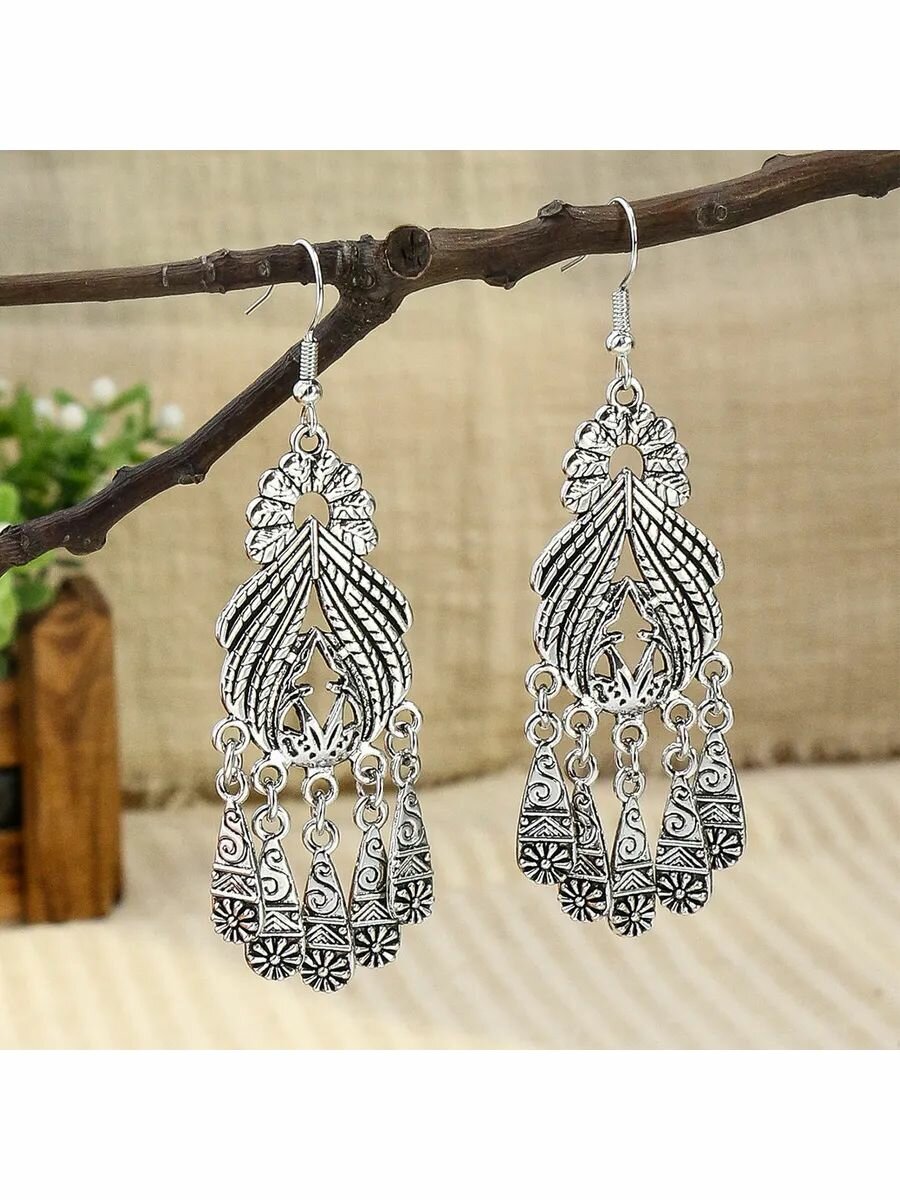 Серьги, бирюза синтетическая, эмаль