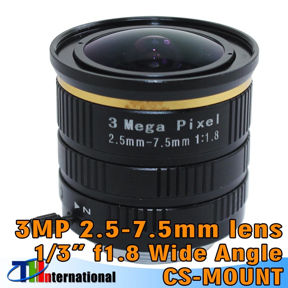 3MP 1/3 "2.5-7.5mm CS Mount CCTV Промышленный объектив IR F1.8 Широкоугольный зум-объектив для IP-камеры видеонаблюдения CCD BOX usb-камера