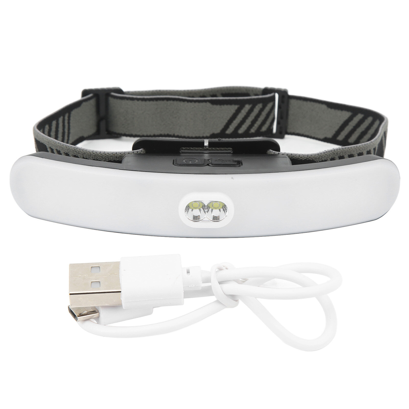 Перезаряжаемый светодиодный налобный фонарь с 6 уровнями яркости, световым потоком от 300 до 400 лм, сверхширокоугольным объективом, водонепроницаемостью IPX4, зарядкой от USB, подходит для рыбалки и бега.