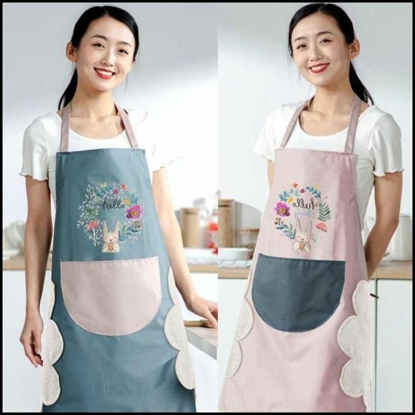 Фартук непромокаемый кухонный с карманом/ Передник женский поварской водонепроницаемый