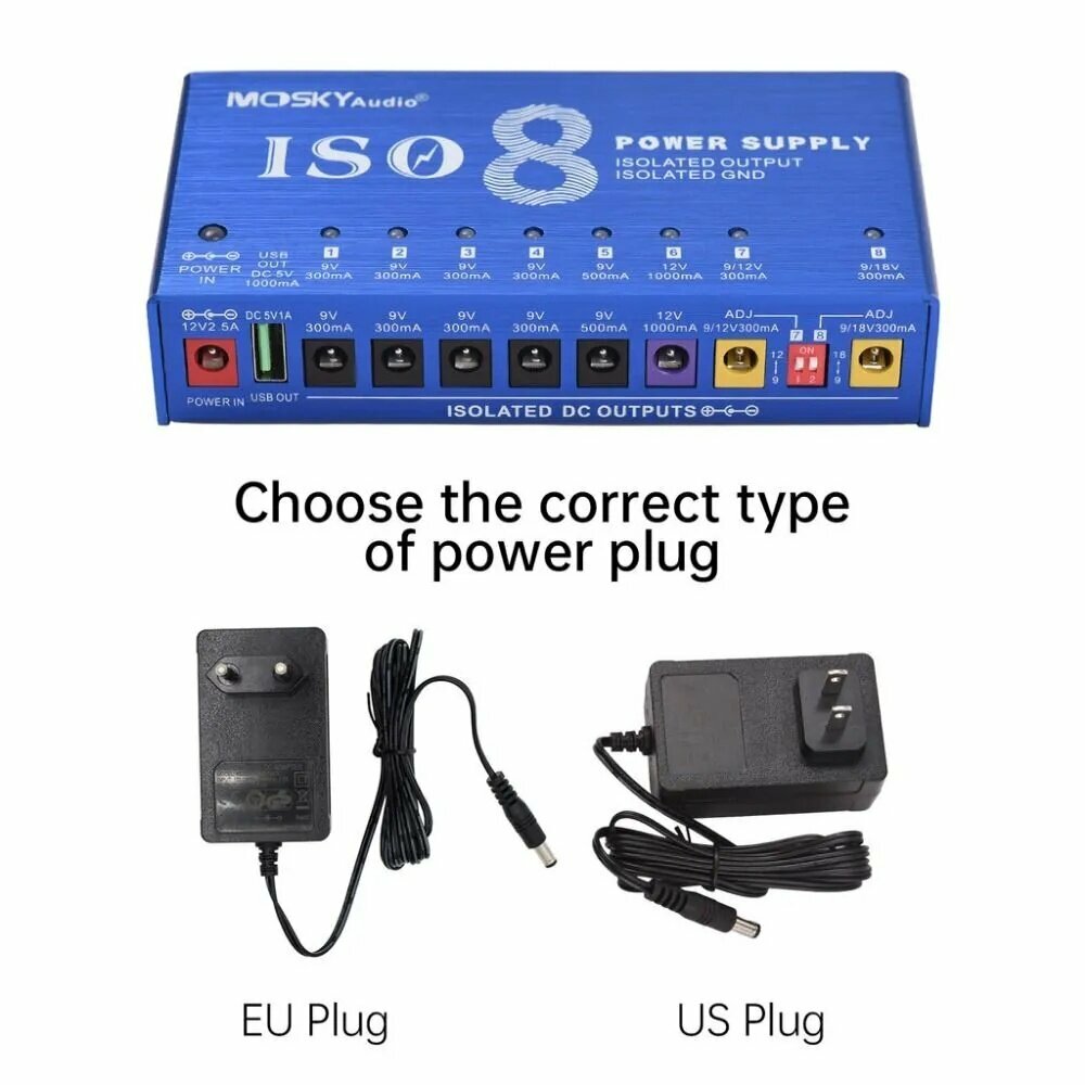 MOSKYAUDIO ISO8 POWER 8-канальный блок питания с малошумящими выходами специально разработанный для исполнительских систем