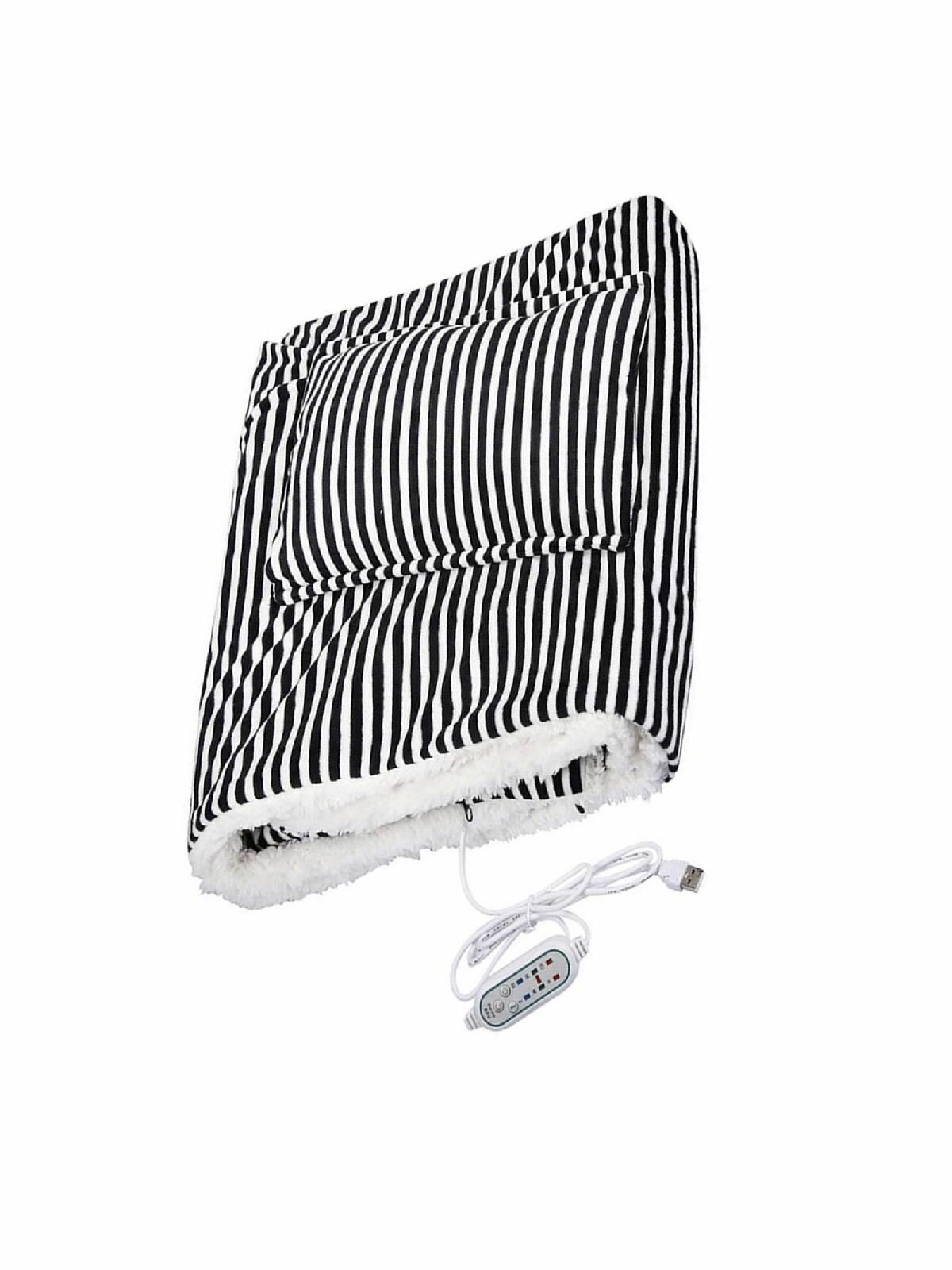 Электрогрелка, Электрическое одеяло с трехскоростным термостатом USB-черный