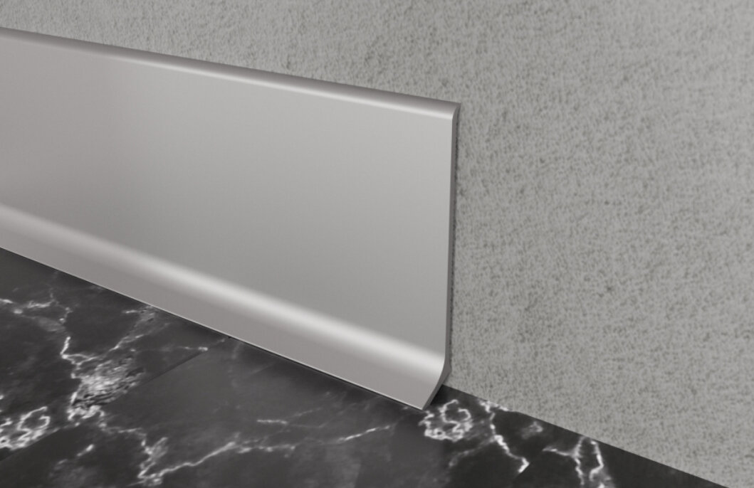 Алюминиевый плинтус Fezard ALP-60, серебро, анодирование, 3метра