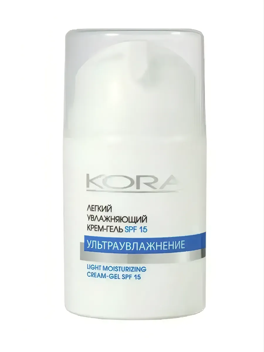 Крем-гель KORA Легкий увлажняющий SPF15, Защита от фотостарения, 50 мл