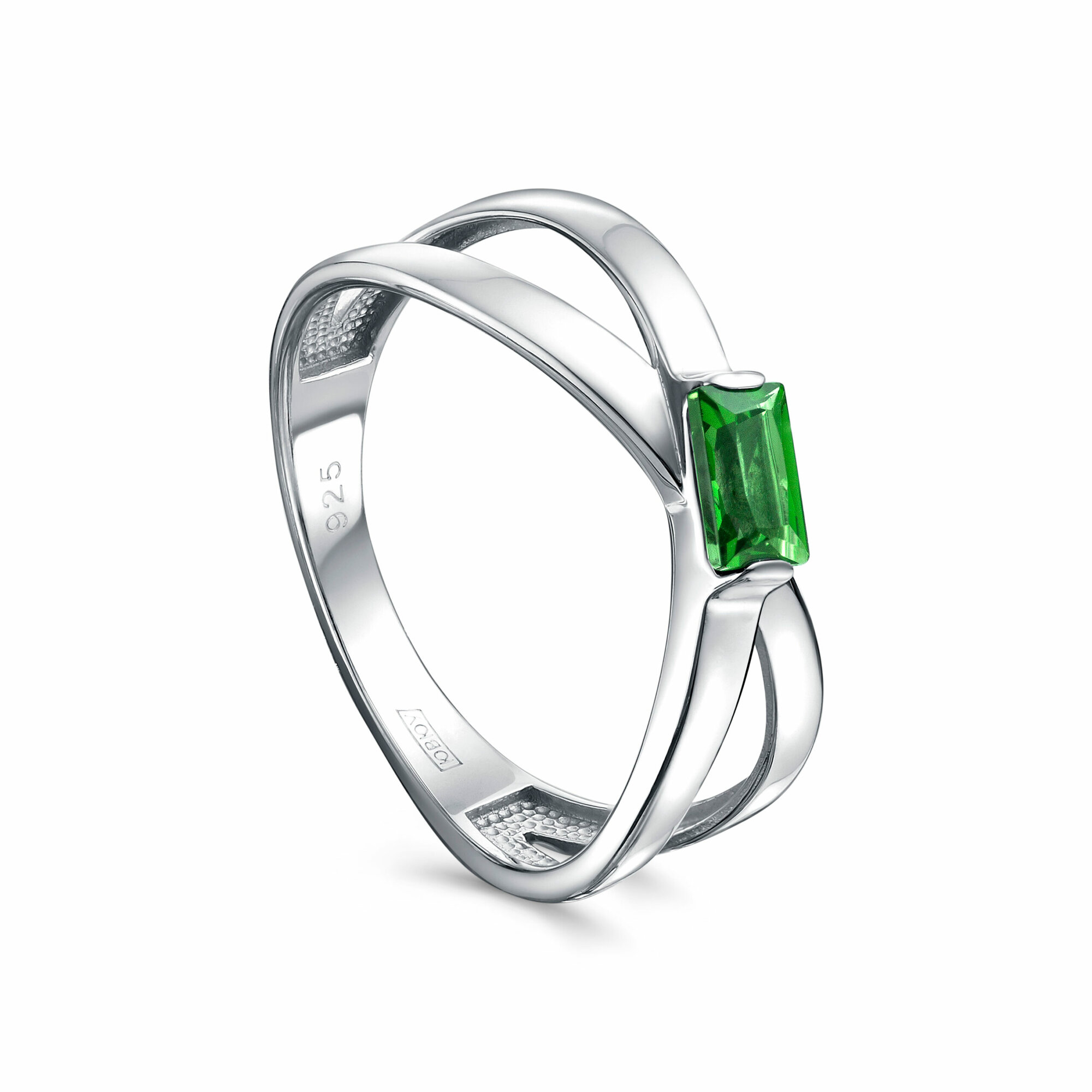 Кольцо, серебро, 925 проба, фианит
