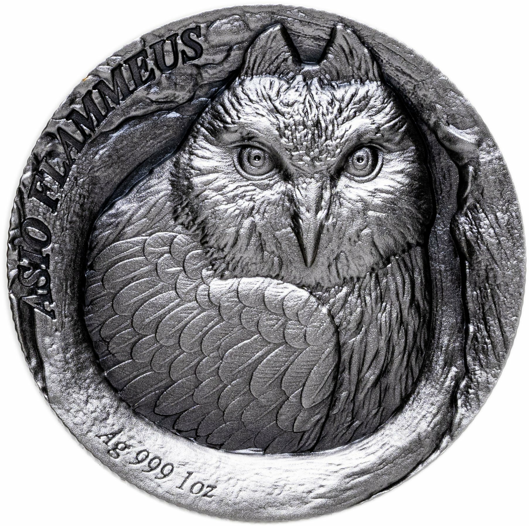 Самоа 2 доллара 2025 "Болотная сова" в футляре с сертификатом, Серебро 999, в сохранности UNC