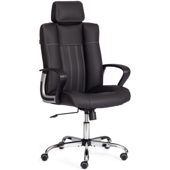 Кресло руководителя Tetchair OXFORD хром кож/зам, черный, 36-6