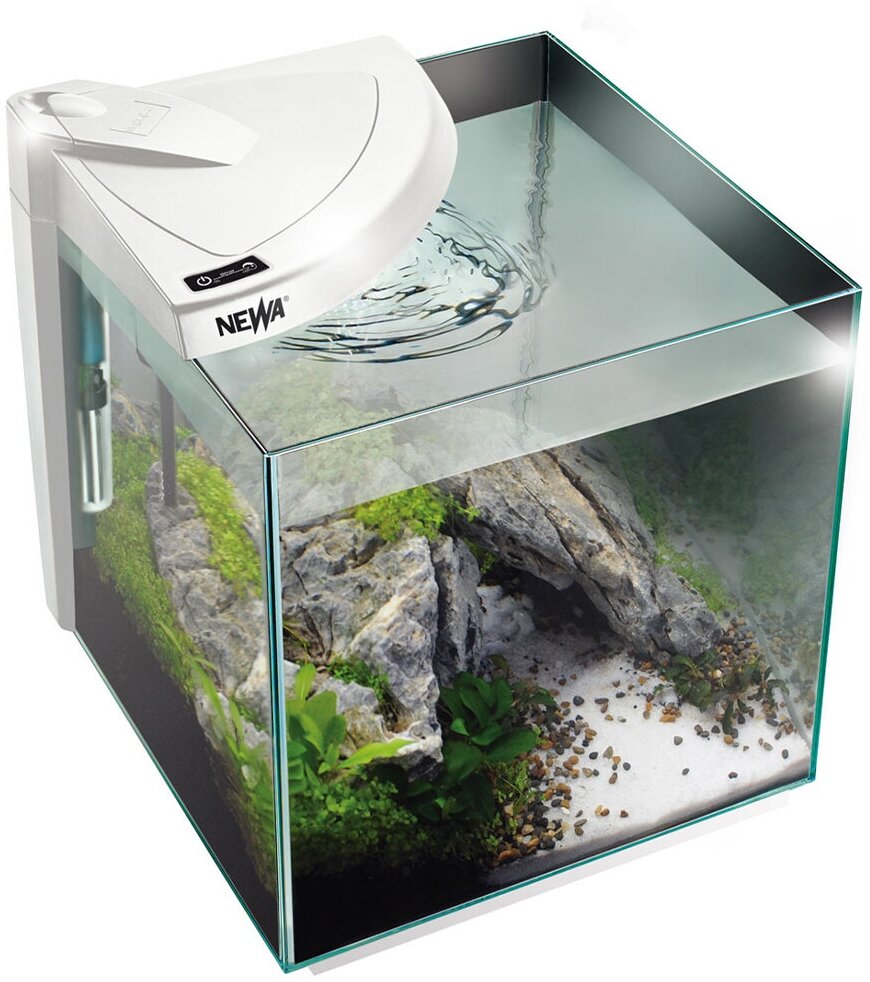 Аквариум Newa More NMO 30W Daylight LED 28 л с фильтром, нагревателем и освещением рассвет-закат, белый NEW VERSION
