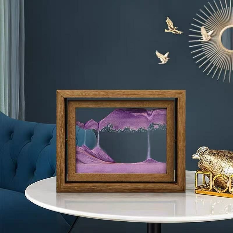 Креативное искусство, прямоугольная картина с текучим песком, песочные часы, высококачественное украшение для гостиной, входа, офиса, подарок