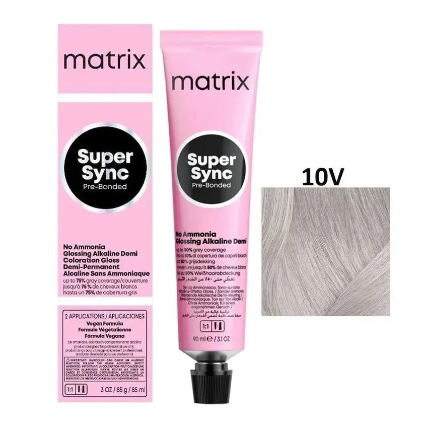 Matrix Безаммиачный краситель Super Sync Щелочная технология, 90 мл