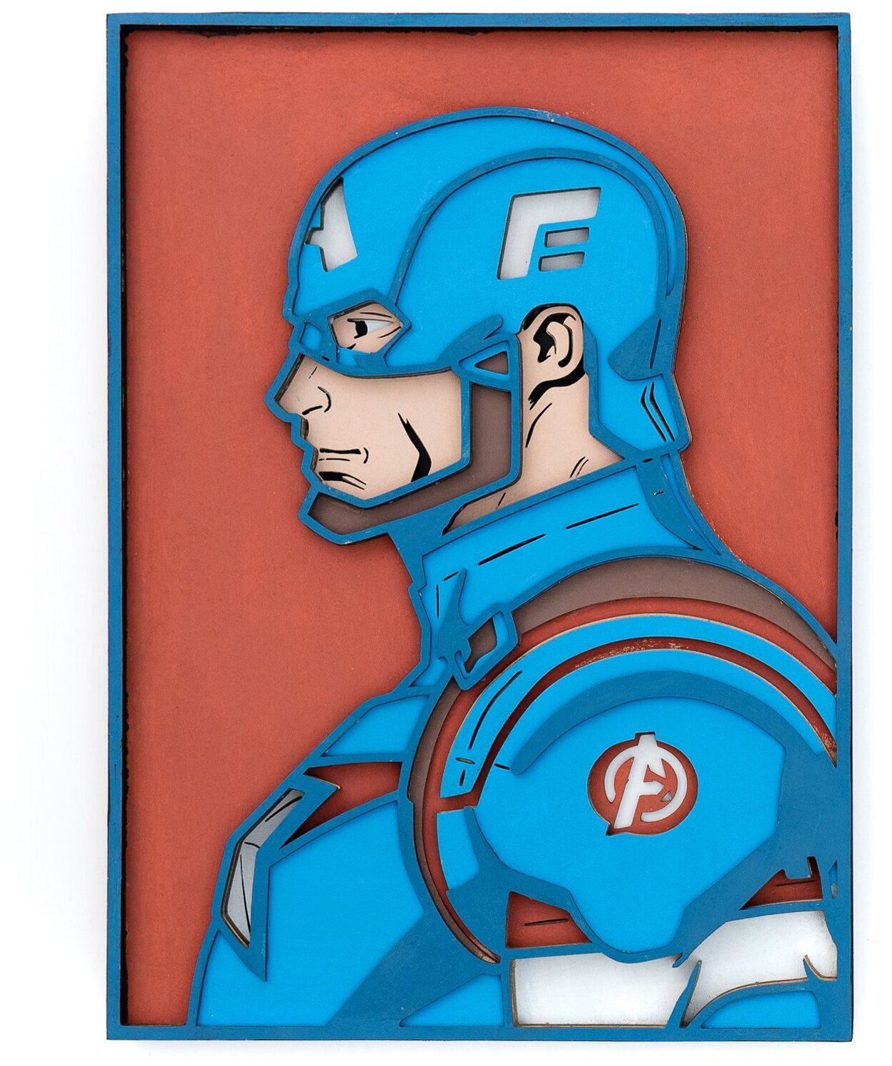 3D картина по номерам Капитан Америка, подарочный набор для творчества, панно из дерева для раскрашивания и сборки, антистресс мандала для рисования