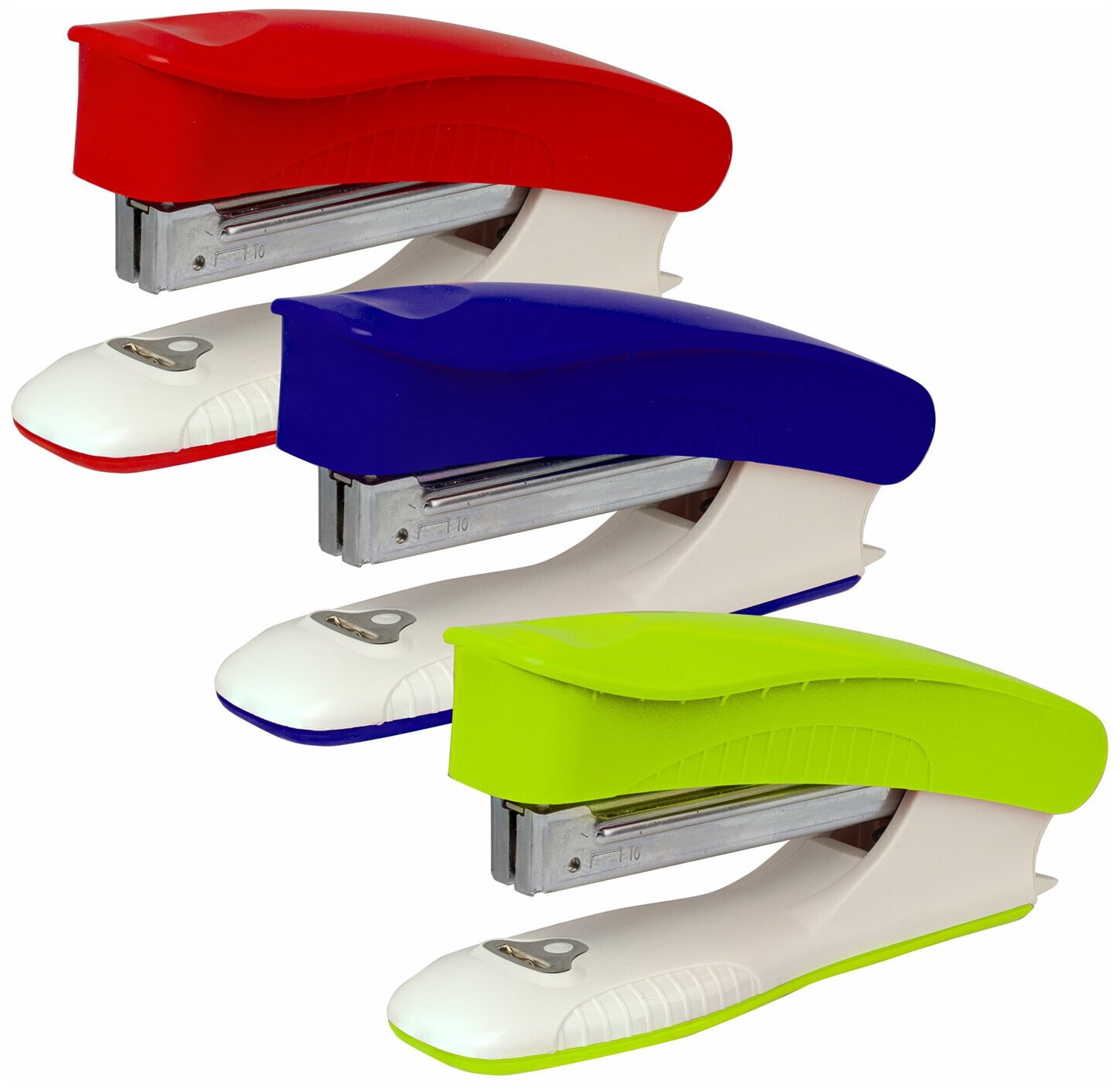 Степлер №10 BRAUBERG "METROPOLIS", до 20 листов, с антистеплером, ассорти, 228751