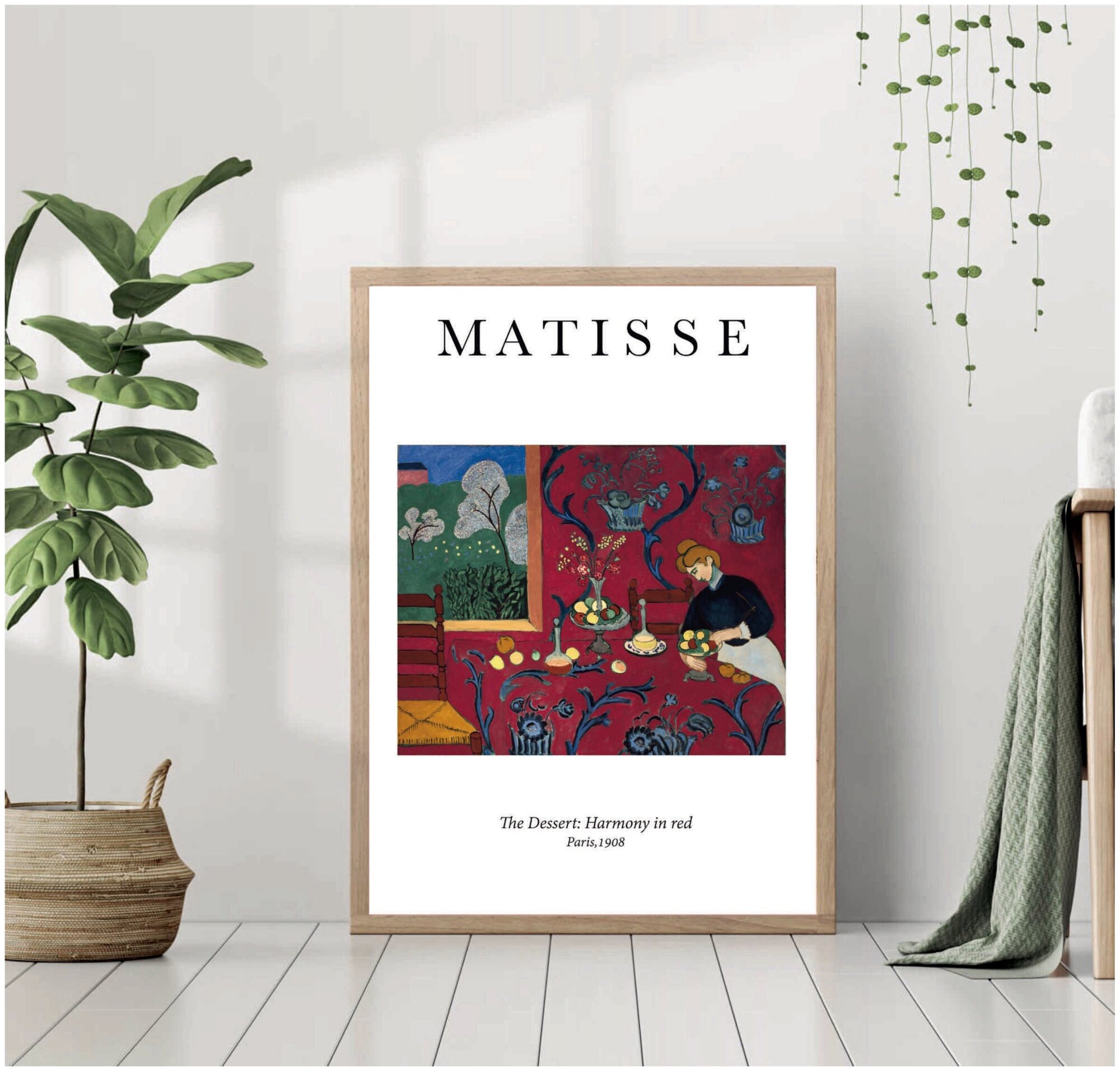 Постер "Матисс Красная комната репродукция" 40x50 без рамки на стену для интерьера