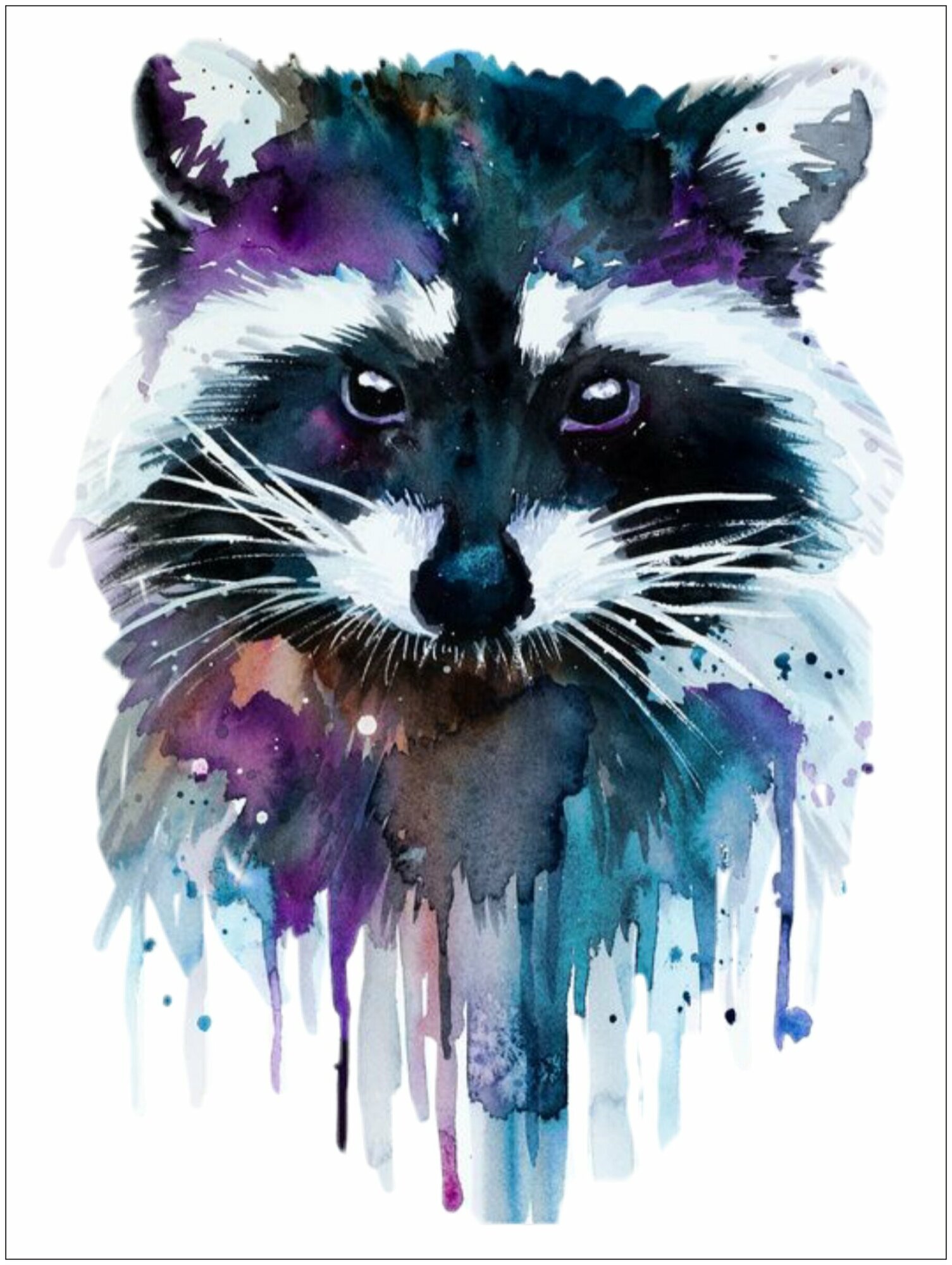 Термонаклейка на одежду (белую/светлую) "Енот"