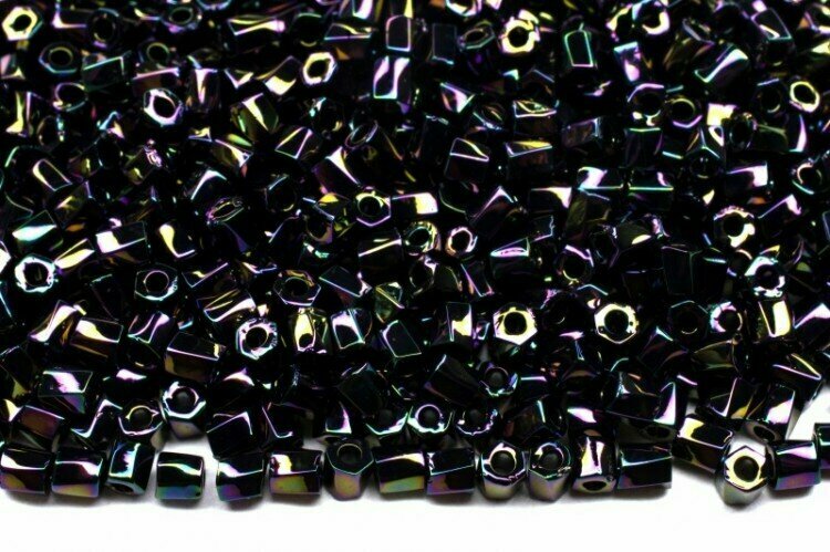 Бисер японский MIYUKI Twist Hex Cut 10/0 #0454 фиолетовый ирис, металлизированный, 10 грамм