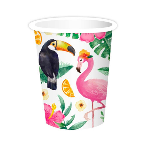 Патибум Стаканы бумажные 02 200 мл набор 6 шт Summer Time, одноразовые, для напитков