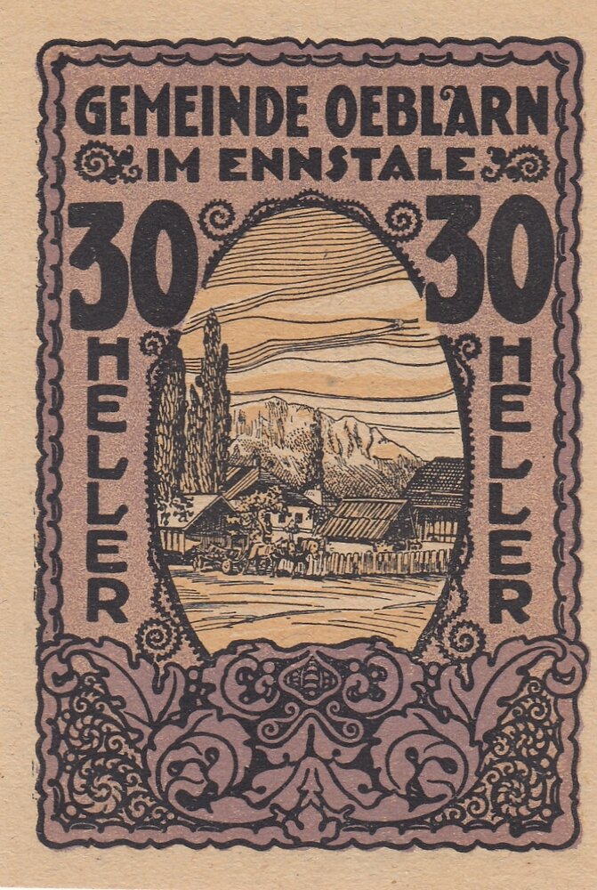 Австрия, Эбларн 30 геллеров 1920 г. (№4.2)