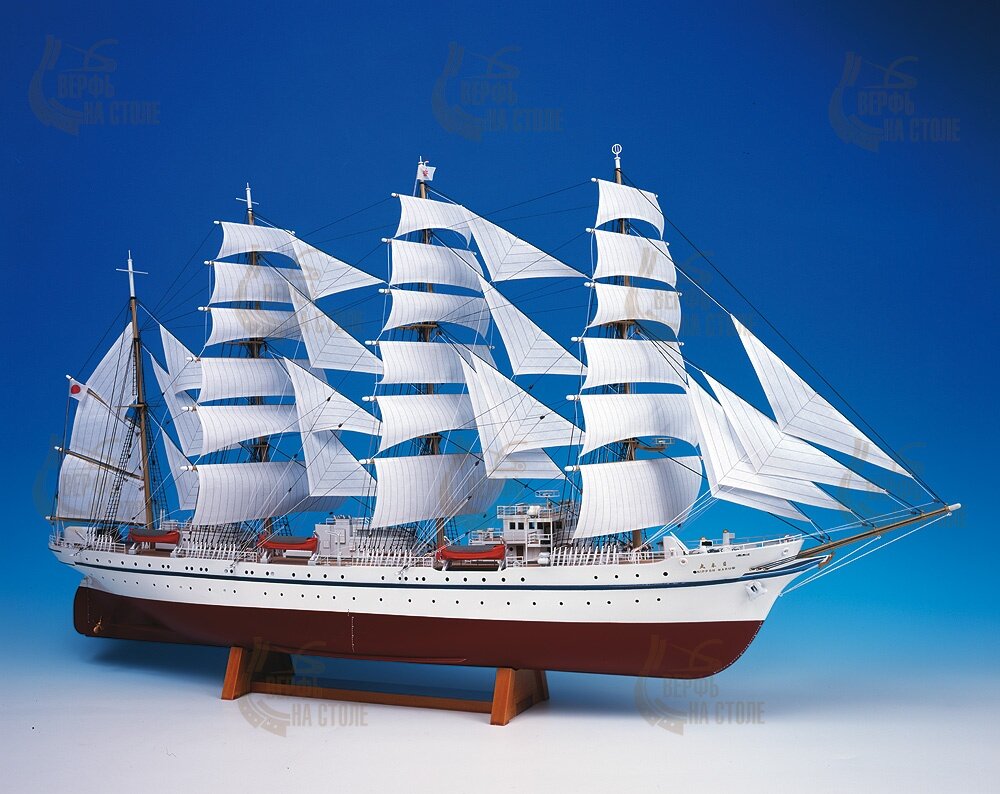 Сборная модель парусника от Woody Joe, Nippon Maru, 688х160х385 мм, М.1:160