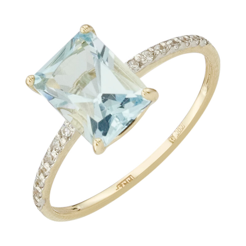 Кольцо, красное золото, 585 проба, топаз