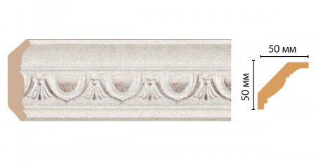 Плинтус Потолочный Decomaster 155D-19D В50хШ50хД2400 мм / Декомастер.