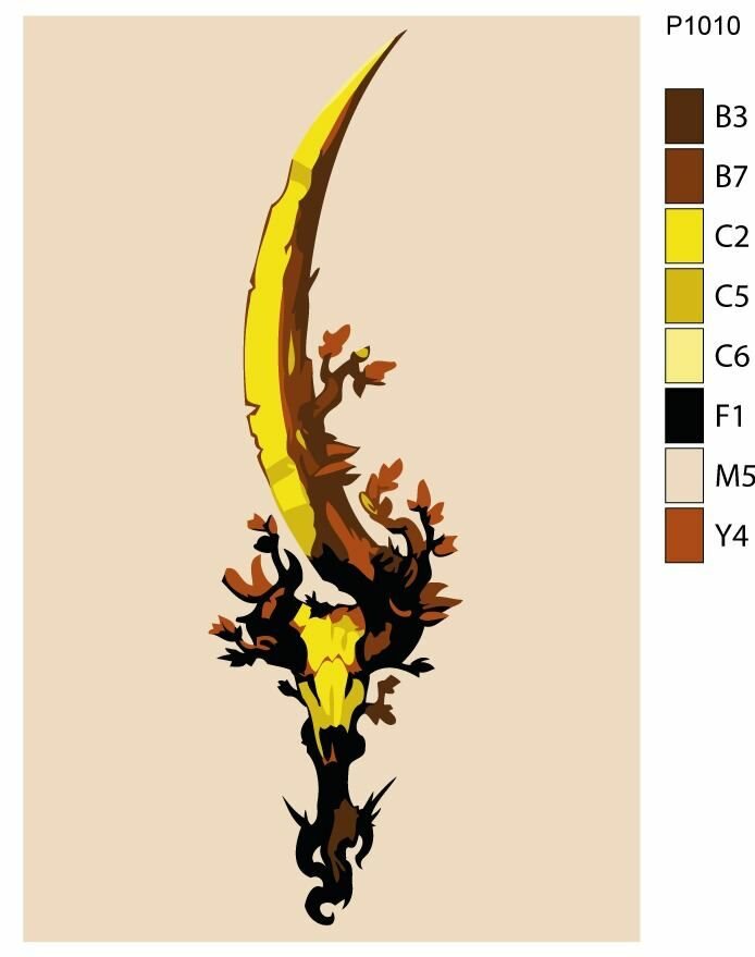 Детская картина по номерам P1010 "Холодное оружие. Меч тенериф" 20x30