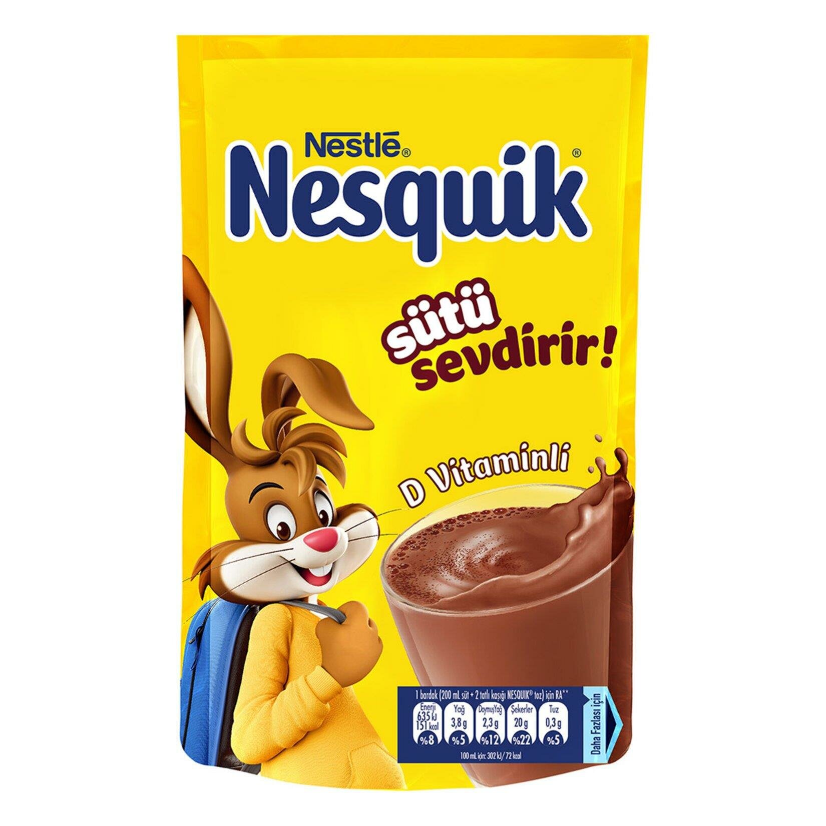 Какао-порошок Nesquik, растворимый, с витамином D, 180 г (Турция)