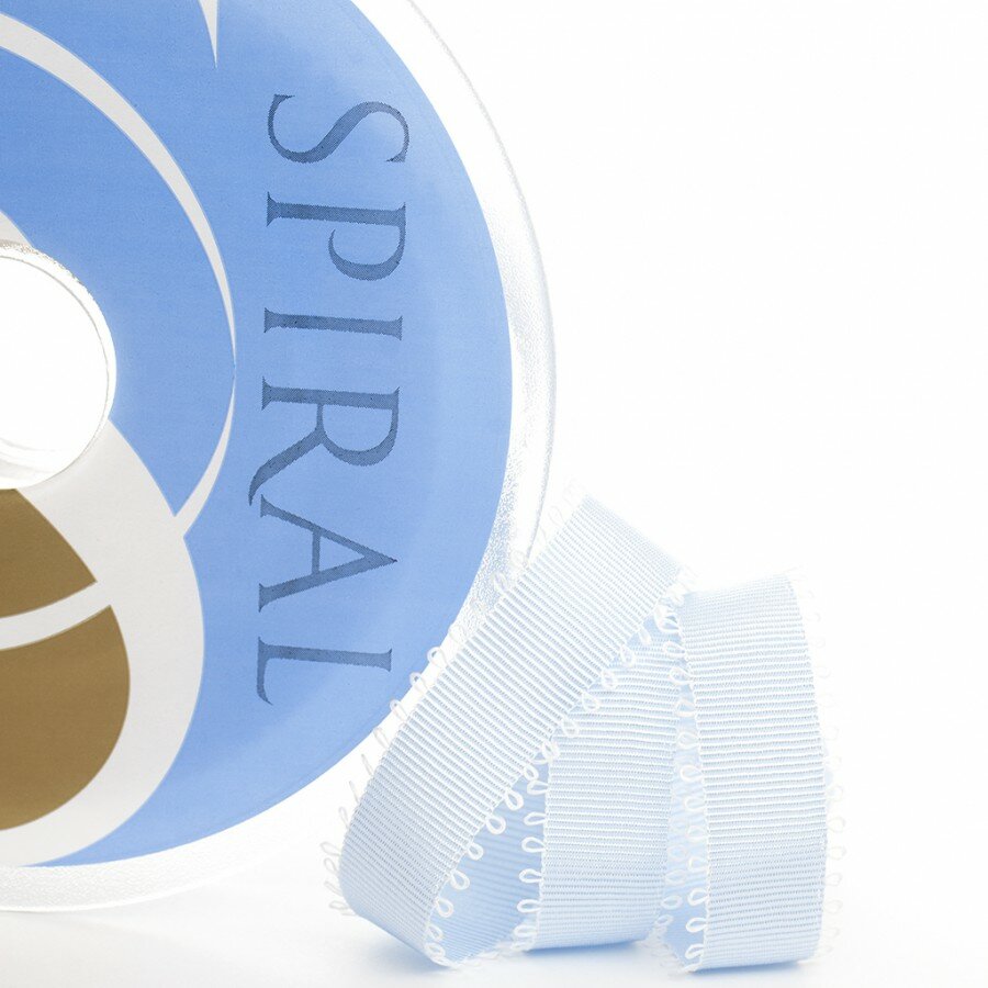 Лента репсовая SAFISA с краем пико, 10 мм, 25 м, цвет 04, голубой