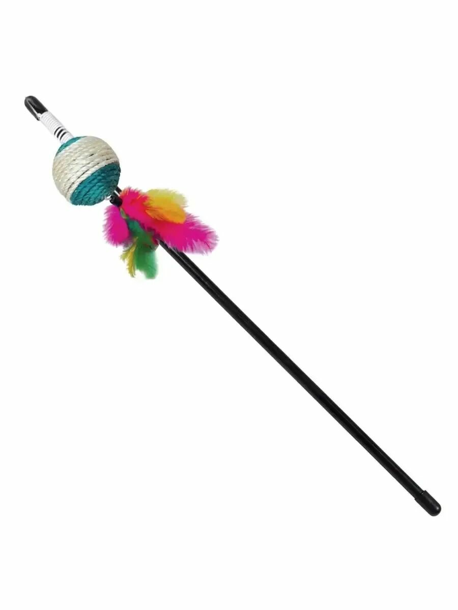 Игрушка для кошек Triol дразнилка шарик с перьями